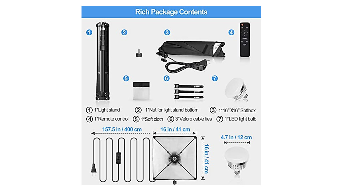 EMART Softbox Lighting Kit - 85W LED & Remote Control