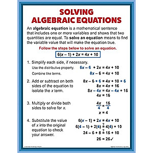McDonald Publishing Algebraic Expressions & Equations Poster Set (P088)