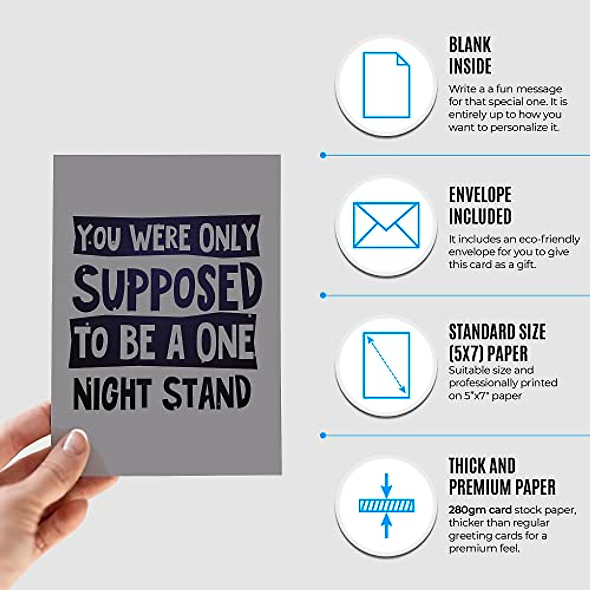 Funny anniversary card for him or her with envelope | Fun and joke present for birthday for husband or wife | Naughty card for Valentine’s Day | Dirty love card for boyfriend or girlfriend