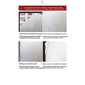 YUTR Static Decorative Privacy Window Films for Glass Non-Adhesive Anti Window Sticker for Home Kitchen Bedroom Living Room