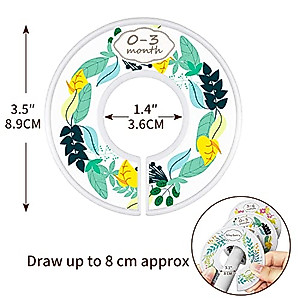 ManGotree Baby Closet Size Dividers, Set of 8 Nursery Baby Closet Clothes Dividers, Baby Nursery Toddler Clothes Size Organizer Dividers (Flower Pattern)