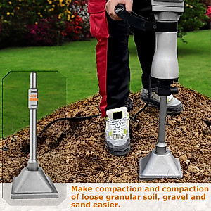 HIGOSPRO Jack Hammer 1-3/16 inch (30mm) Tamper Shank and Plate, Dirt Tamper 6 x 6 inch Compactor Plate with Electric Chisel Dirt Compactor, Electric hammer Solid Compactor for Breaker Hammer