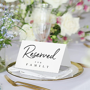 20 PCS Reserved Signs, Tented Table Place Cards for Wedding Reception, Engagement Party, Rehearsal Dinner, Anniversary Party or Any Events (6” x 4”)