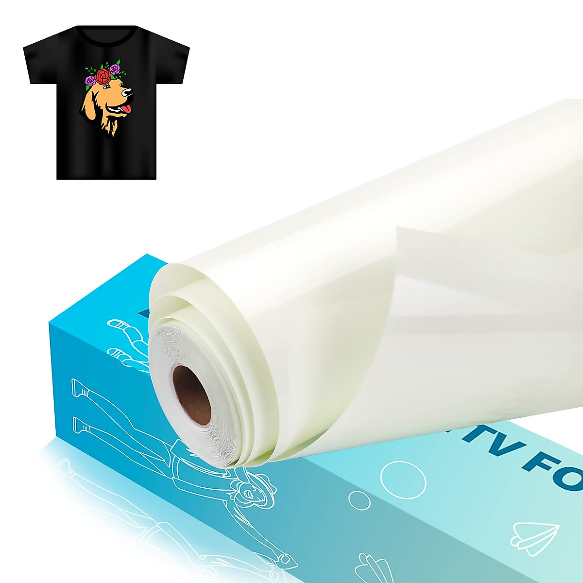 HTVRONT Sublimation Vinyl for Dark/Light Fabric - 12" X 20FT Sublimation HTV Glossy - Sublimation Blanks for Sublimation Shirts/Bag/Hat/Pillow