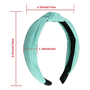 SIQUK 22 Pieces Top Knot Headbands Rib Knot Headband Wide Hairband Turban Cross Knotted Headbands for Woman and Girls, 22 Colors