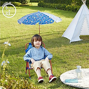 Idea Nuova Paw Patrol Kids Outdoor Folding Beach Chair with Umbrella, Ages 3+
