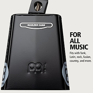 Meinl Percussion HCO4BK Headliner Series Mountable 5-Inch Cowbell, Black Powder Coated Steel