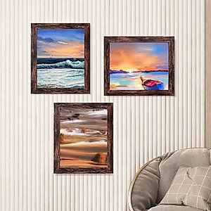 LUCKYLIFE 8x10 Picture Frame Brown for Wall Mounting or Tabletop Display, 2 Pack