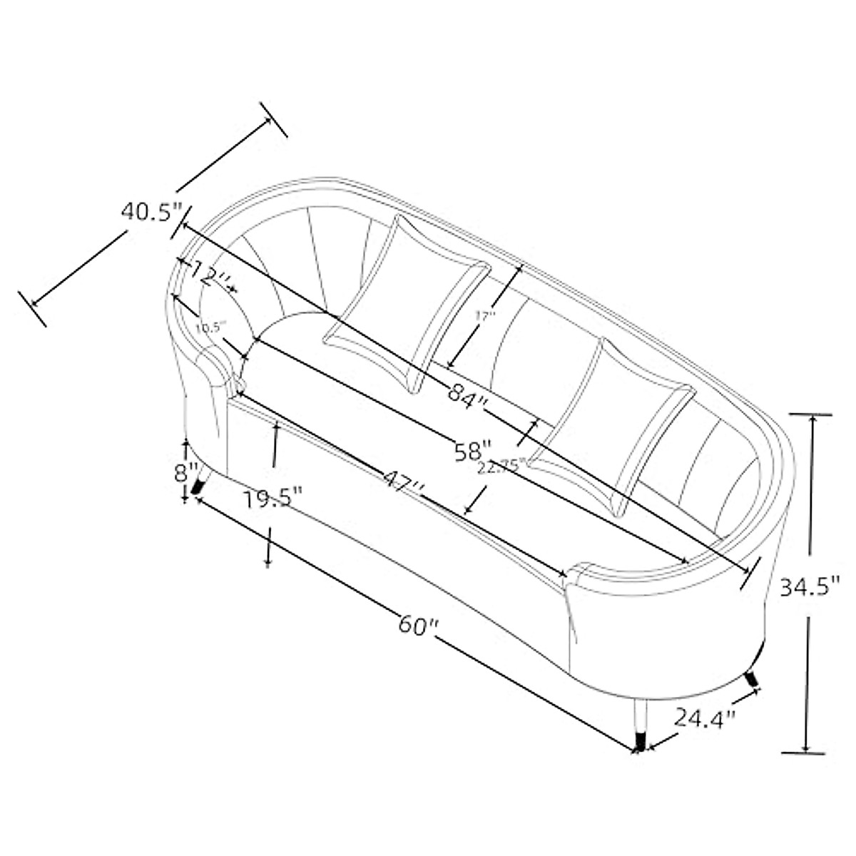 Coaster Home Furnishings Ellorie Upholstered Channel Back Curved Loveseat Beige