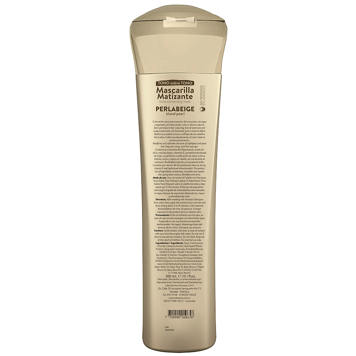 naissant Perla Beige Hair Purple Toning Mask | Eliminates Brassiness | Neutralizes Yellow & Orange Tones | Paraben, Ammonia & Sulfate Free | Pro-Vitamin B5, Olive Oil & Honey (Perla Beige) 10.1 Fl Oz