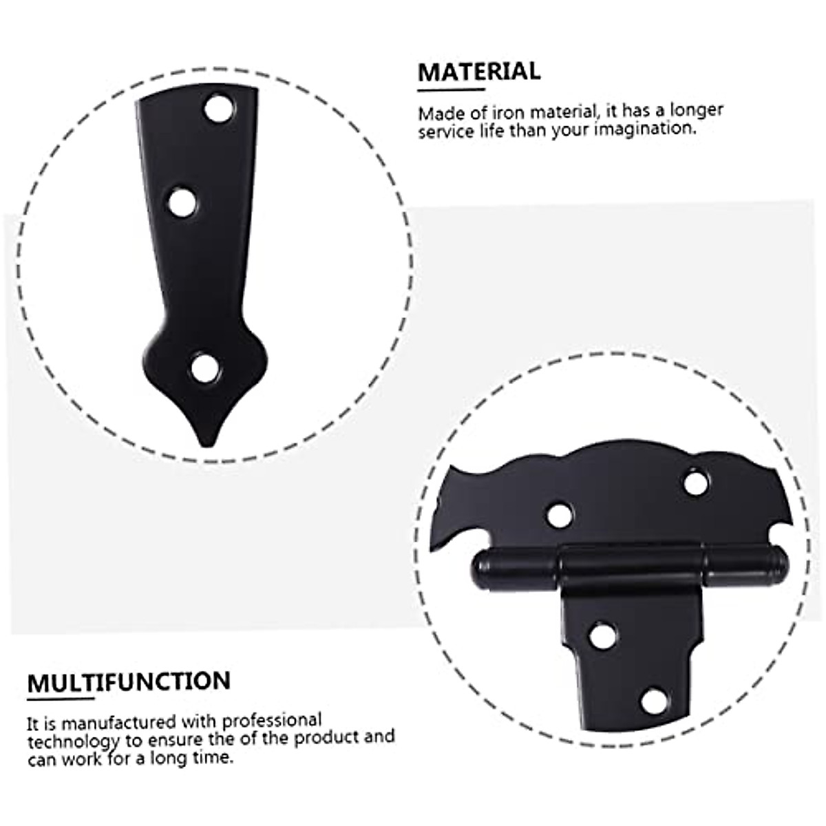 CRILSTYLEO Door Hinge gate Hinges Galvanized Fence Post Chain Link Fence gate Chain Link gate Closer Decorative T Strap Hinge Shed Hinge Steel to Wood Fence Bracket with Canopy Hardware Iron