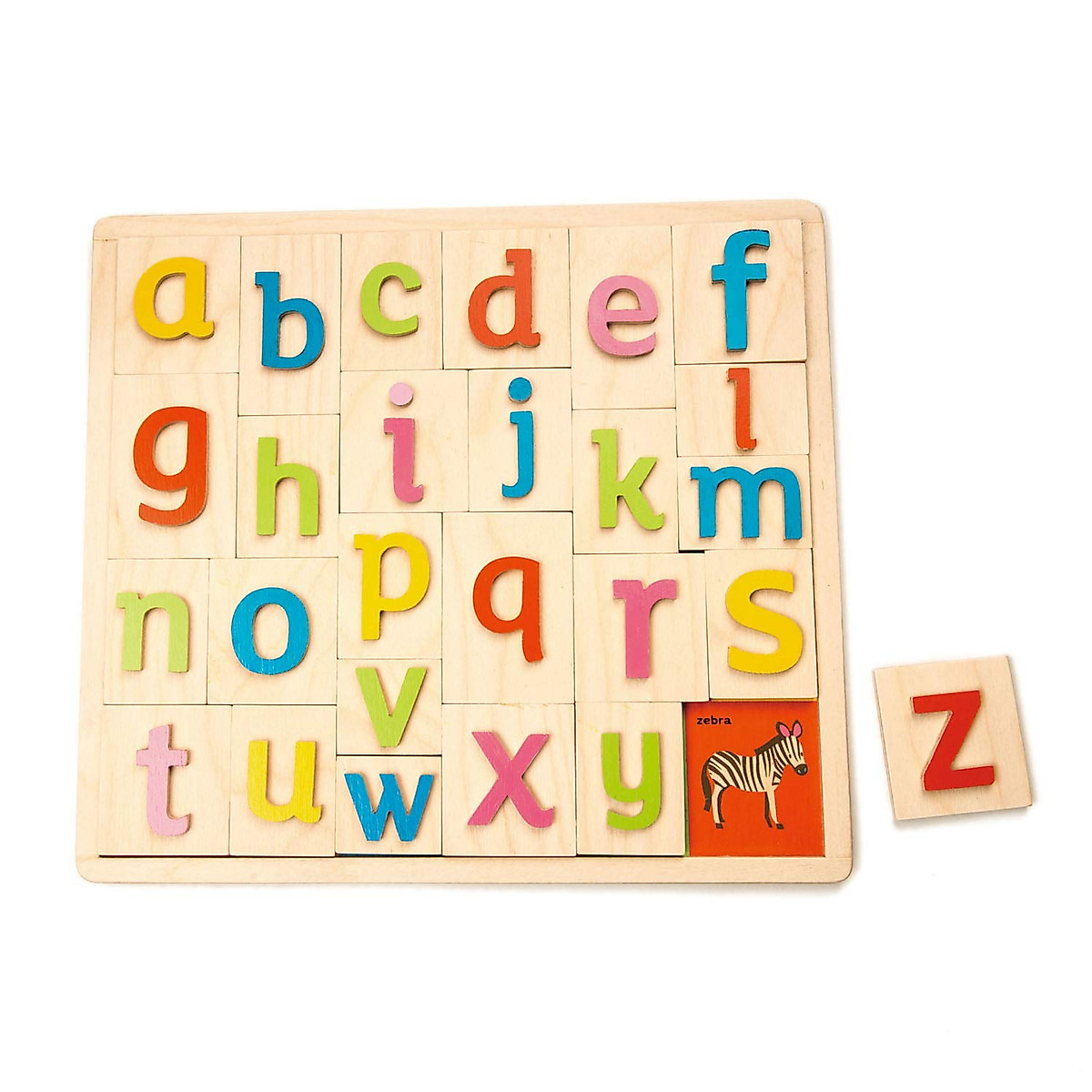 Tender Leaf Toys Wooden Alphabet Pictures - Colorful Animals Display, Engaging Preschoolers, Language Building Tool, 18m+