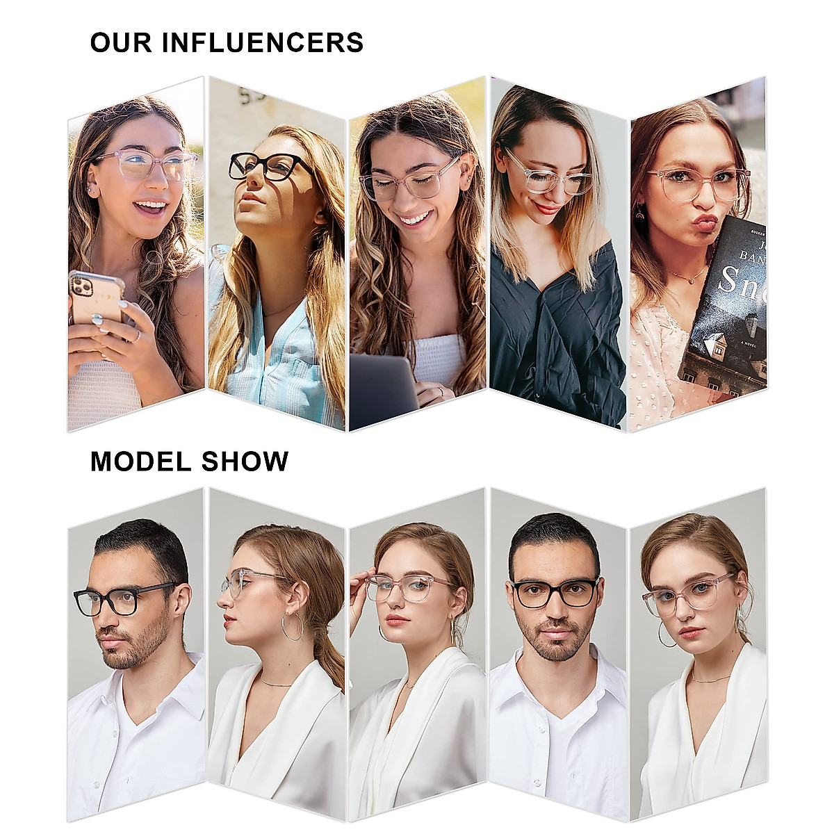 SOJOS Clear Blue Light Glasses Computer Glasses Embossed Temple ROCOCO SJ5099, Black Frame/Anti-Blue Light Lens