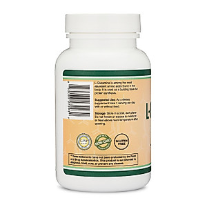 L Glutamine Capsules - No Fillers (1000mg Servings, 120 Capsules) Non-GMO, Gluten Free, Keto Safe, Vegan Friendly, Third Party Tested (for Endurance and Gut Health) by Double Wood