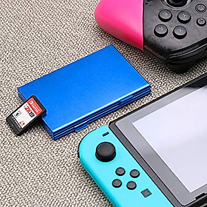 Premium Game Card Case for Nintendo Switch, Aluminum Game Cartridge Holder for Nintendo Switch (Hold 6 Game Cards) (Blue)