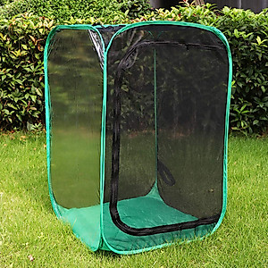 RESTCLOUD 36" Large Monarch Butterfly Habitat, Giant Collapsible Insect Mesh Cage Terrarium Pop-up 24 x 24 x 36 Inches