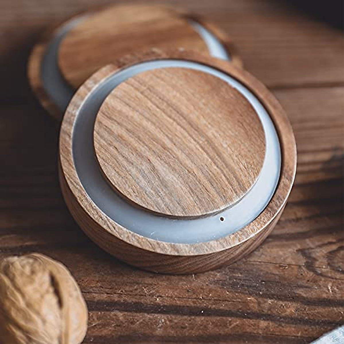 Bekith 3 Pack Glass Storage Containers with Airtight Seal Acacia Wood Lids, 31.6 FL OZ (950ml) Clear Glass Food Storage Jars for Kitchen, Glass Pantry Canister for Spaghetti Pasta, Coffee, Beans