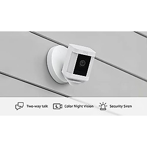 Ring Spotlight Cam Plus, Wired | Two-Way Talk, Color Night Vision, and Security Siren (2022 release) - White