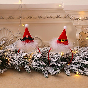 CLOACE Christmas Headbands Xmas Hair Hoop Red Santa Hat Hairband Party Costume Hair Accessories for Women and Girls(pack of 2)