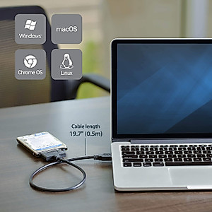 StarTech.com SATA to USB Cable - USB 3.0 to 2.5” SATA III Hard Drive Adapter - External Converter for SSD/HDD Data Transfer (USB3S2SAT3CB)