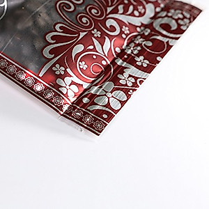 100PCS Matte Red & Silver Border Royal Crown Flower Design Stand-Up Zip Seal Bags 10x15cm (3.9x5.9")