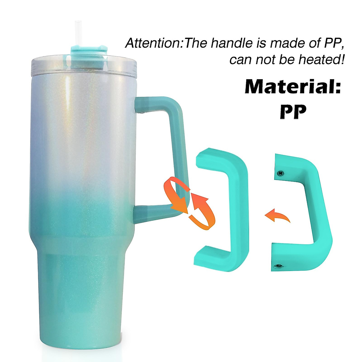 sweet grain 40oz Sublimation Gradient Glitter Tumbler with Handle, 20 Pack Double Wall Vacuum Reusable Stainless Steel Insulated Water Bottle Travel Mug Cup, Mixed Colors, DIY Gift