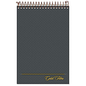 Ampad Gold Fibre Steno Book, 6" x 9", Gregg Rule, Gray Cover, 100 Sheets (20-808R)