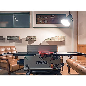 Cutech 40180HB 8-Inch Spiral Cutterhead Benchtop Jointer with 16 Tungsten Carbide Inserts and Teflon Coated Extendable Tables