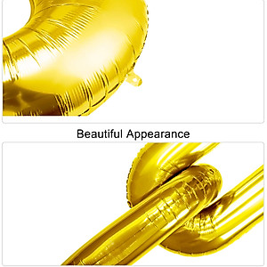 48 Pieces 16 Inches Foil Chain Balloons Jumbo Gold Chain Balloons for 80s 90s Party Decor Chain Link Balloons for Hip Hop Retro Theme Birthdays Weddings Graduations Party Supplies