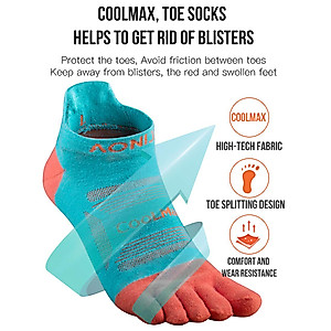 AONIJIE Toe Socks for Men and Women High Performance Athletic Five Finger Socks Soft,Comfortable and Breathable, Ankle-Medium