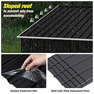 JAXPETY 8x10 FT Outdoor Storage Shed, Large Metal Shed with Air Vent Lockable Door, Simplified Installation Sheds & Outdoor Storage Tool Shed for Backyard Garden Patio Lawn