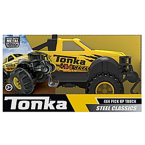 Tonka Steel Classics Pickup Truck - Yellow, Friction Powered, Ages 3+, Sturdy Steel & Plastic