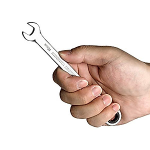 Jetech 10mm Flexible Head Gear Wrench, Industrial Grade Flex Ratcheting Spanner Made with Forged, Heat-Treated Cr-V Alloy Steel, Full Polished 12 Point Flex-Head Ratchet Combination Wrench, Metric