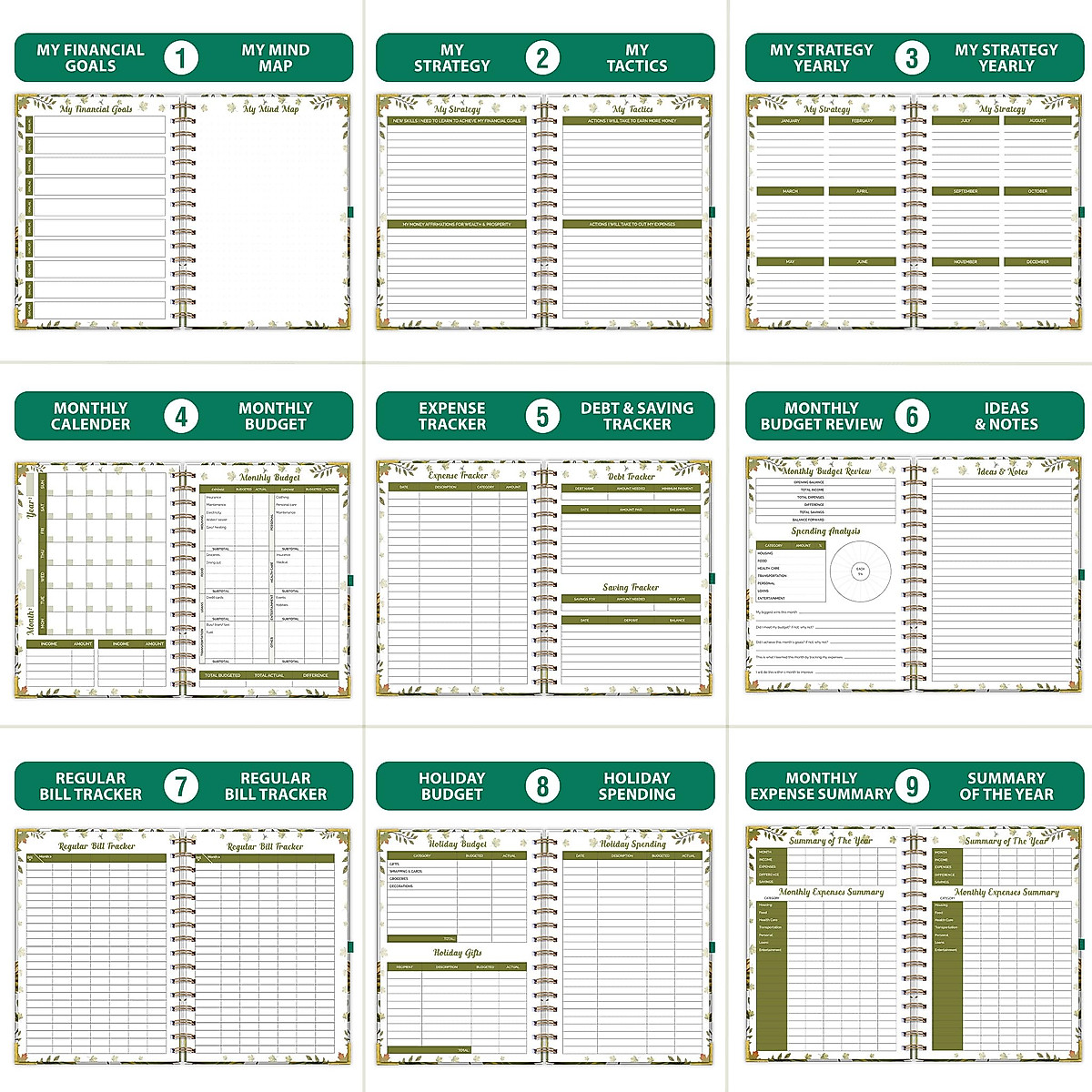 SARHAMS Budget Planner 5.8 x 8.1 Inches with 2 Pockets – Portable Undated Budget Book with Bill and Expense Tracker – 12 Month Planner to Track 2023 2024, Organize and Plan Your Finances