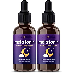 Liquid Melatonin Drops | Melatonin for Kids & Adults | Sugar Free Kids Melatonin Liquid Sleep Aid Supplement | Vegan & Non-GMO | Natural Berry Flavor | Melatonin 1 mg Drops | 180 Servings (2 Pack)