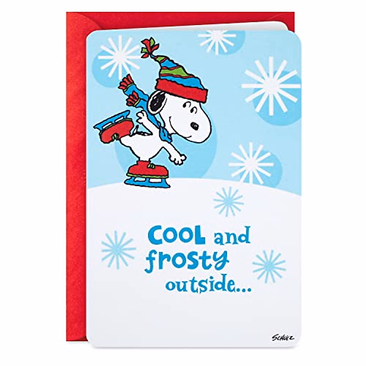 Hallmark Peanuts Christmas Card (Snoopy Ice Skating)