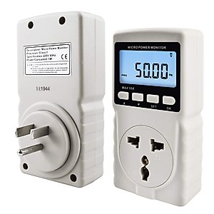 Watt Power Meter Plug-in Socket Power Meter, Home Electrical Usage Monitor Consumption, Kilowatt Wattage Voltage AMP Tester with Backlight Overload Protection
