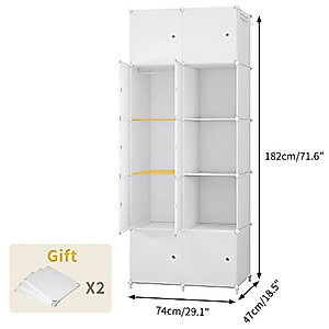 JOISCOPE Portable Closet for Hanging Clothes, Combination Armoire, Modular Cabinet for Space Saving, Ideal Storage Organizer Cube for Books, Toys, 10 Cubes