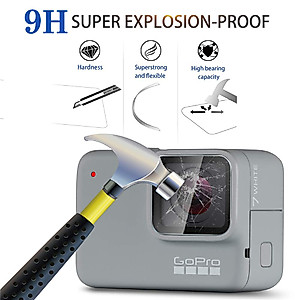 [ 4-Pack ] Diruite for GoPro Hero 7 Silver White Screen Protector, 2.5D 9H Hardness Ultra-thin Tempered Glass for GoPro Hero 7 Silver White Camera Screen Protector [Anti-Scratch]