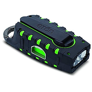 Eton - Scorpion II Rugged Multipowered Portable Emergency Weather Radio & Flashlight Green, Hand Crank, LED Flashlight, Smartphone Charger, Solar Power, 800 MAH Battery, Commitment to Preparedness