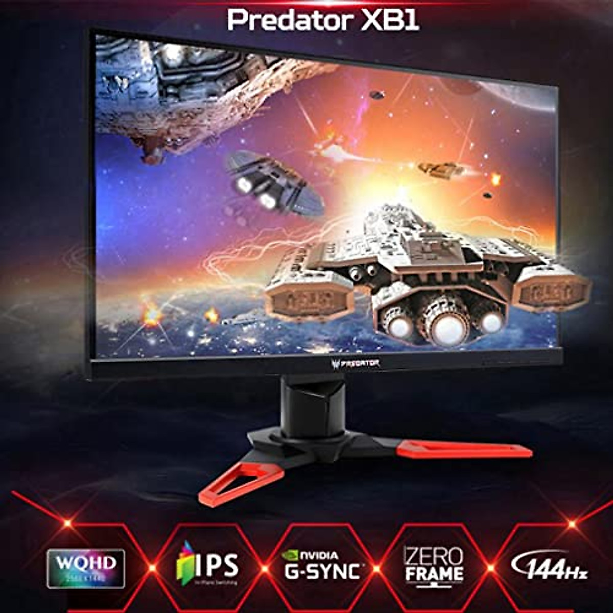 Acer Predator Gaming Monitor, 27inch 1440p IPS Ultra Widescreen 100% sRGB, NVIDIA G-SYNC, NVIDIAR ULMB, 144Hz Refresh Rate Overclock 165Hz, 4ms Response Time, w/HDMI Cable