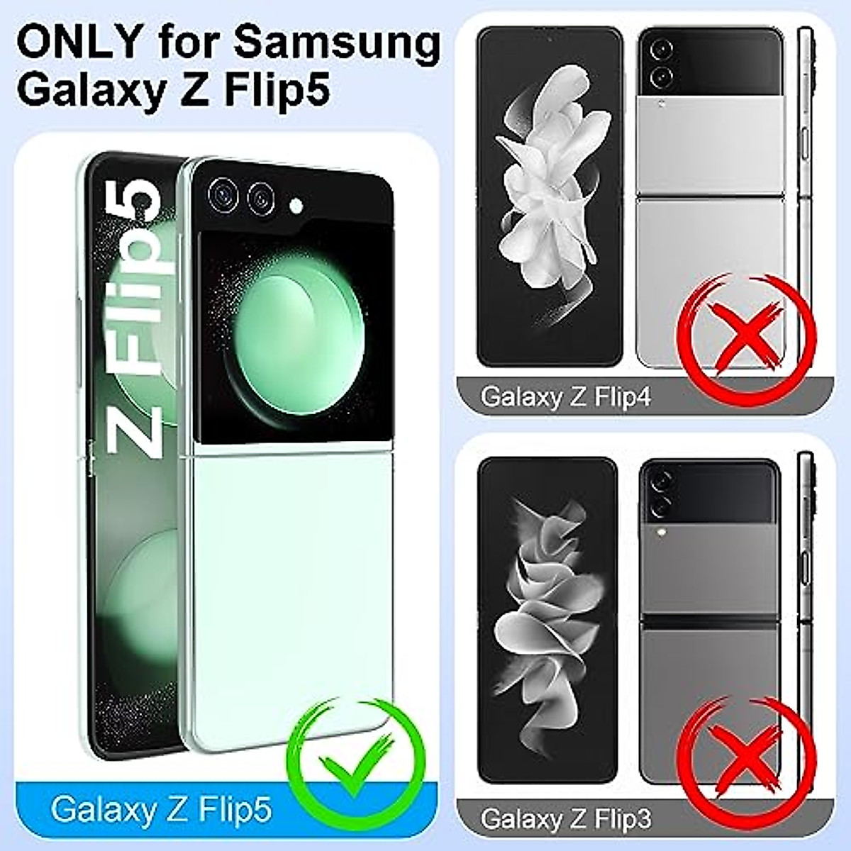GOHHME for Samsung Galaxy Z Flip 5 Case TPU Shockproof Phone Cover Silm Thin Aesthetic Clear Phone Cases Rugged Tough Hard Covers with Ring Stand and Hinge Protection (Clear)