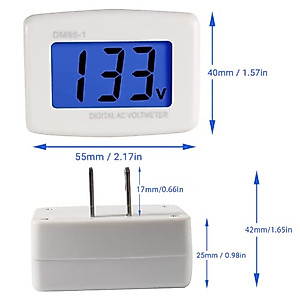 Aobao 2pcs Plug in Volt Meter, Flat US Plug AC 80-300V LCD Digital Voltmeter Voltage Test Monitor AC 110V 220V Voltage Meter for Household Plug into Outlet to Measure Voltage