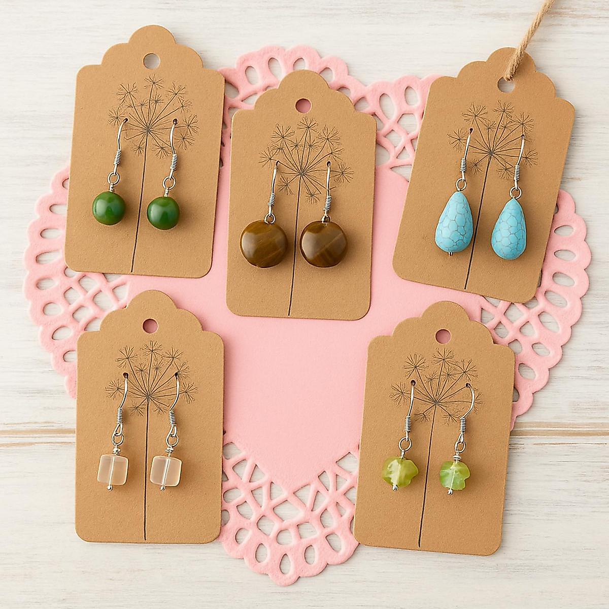 100pcs Kraft Paper Gift Tags with String, Blank Gift Bags Tags Price Tags(Brown)