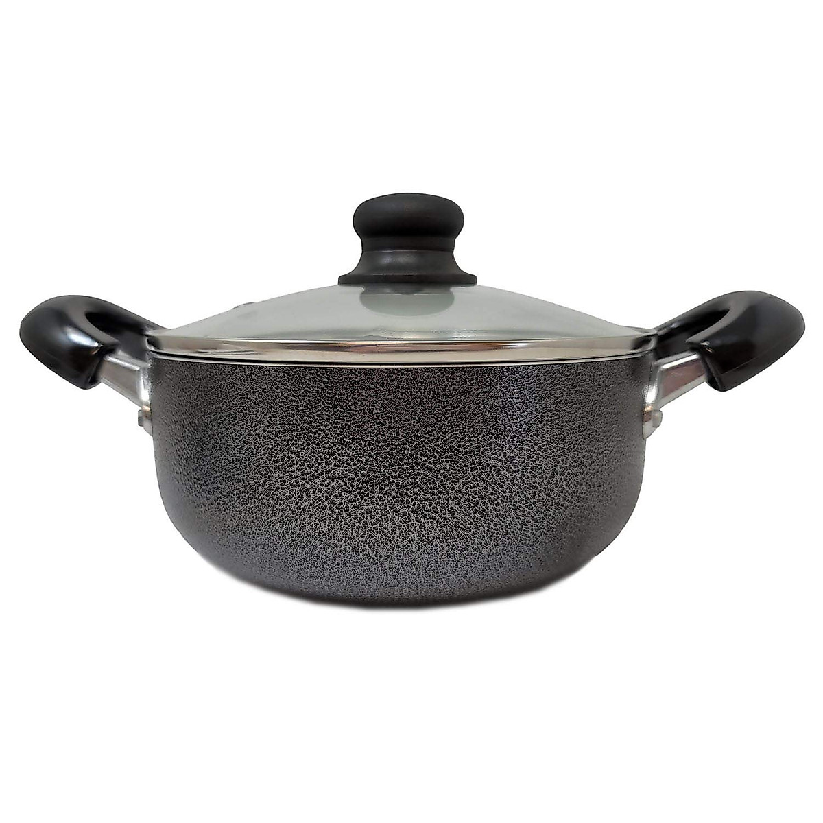 Professional Non-Stick Dutch Oven Multi Layer Protection with Glass Lid (2Qt)