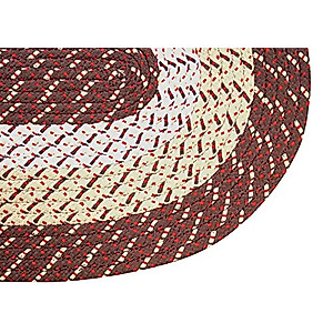 Better Trends Country Braid Collection is Durable and Stain Resistant Reversible Indoor Area Utility Rug 100% Polypropylene in Vibrant Colors, 20" x 30" Oval, Brown Stripe