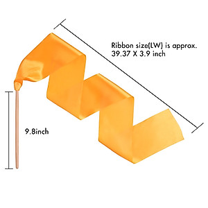 BBTO 7 Pcs Dance Ribbon Stick 39.37 Inch Rainbow Dancing Ribbon Kids Dancer Wands Rhythmic Gymnastics Ribbon Dancing Streamers Baton Twirling Ribbons