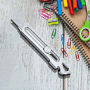 Cutter Knife18 MM Heavy Multi-Purpose Utility Knife Stainless Steel Utility Knife Retractable Box Cutter Robust Carpet Knife Retractable Design Comfortable Handle