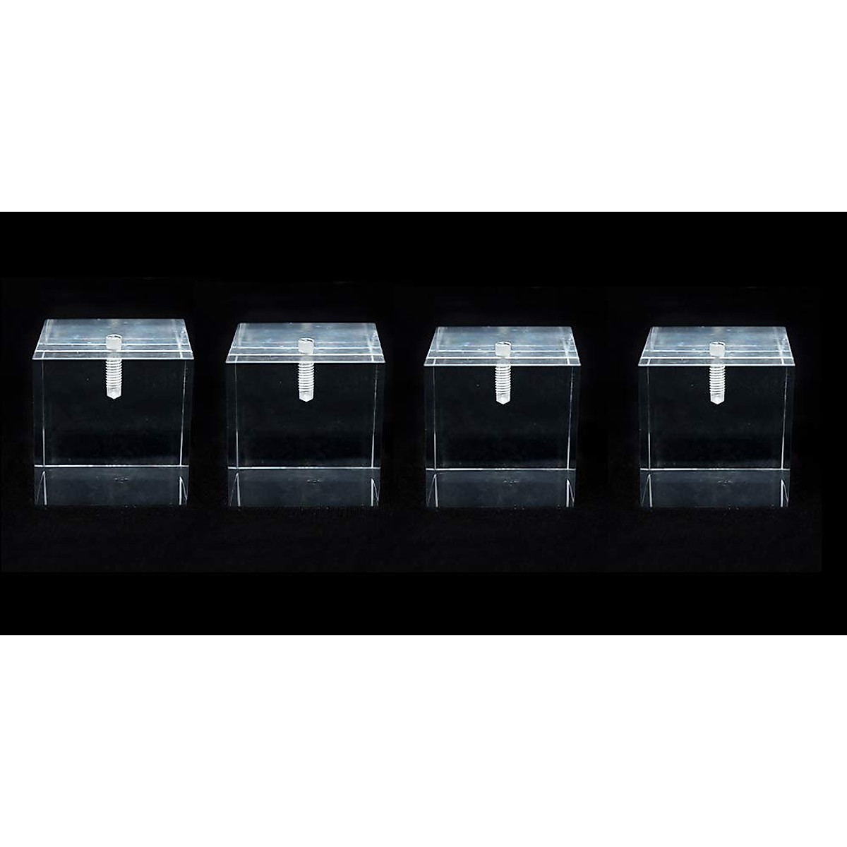 Osborne Cube Acrylic Furniture Foot (Set of Four), 3" H x 3" W, Acrylic Furniture Feet, Great for Contemporary and Modern Spaces, Perfect for Sofas, Chairs, Cabinets, Dressers and More