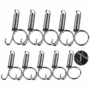 10PCS 85/115mm Spring Door Latch Cage Door Spring Hook Metal Finger Spring Latch Hook for Fixing Rabbit, Dog, Cat, Parrot,Pet Cage Door